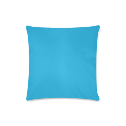Solid Cyan With White Stripes Custom Zippered Pillow Case 16"x16" (one ...