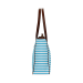 Solid Cyan With White Stripes Classic Tote Bag (Model 1644) | ID: D467666