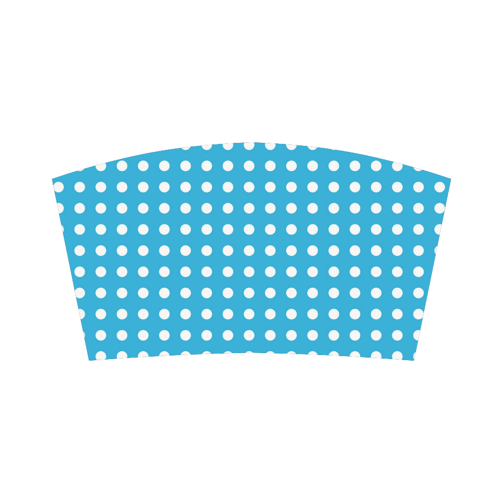 Solid Cyan With White Dots Bandeau Top | ID: D467358