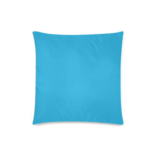 Solid Cyan Custom Zippered Pillow Case 18"x18"(Twin Sides) | ID: D466949