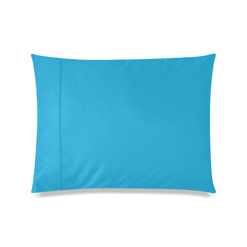 Solid Cyan Custom Zippered Pillow Case 20"x26"(Twin Sides) | ID: D466952
