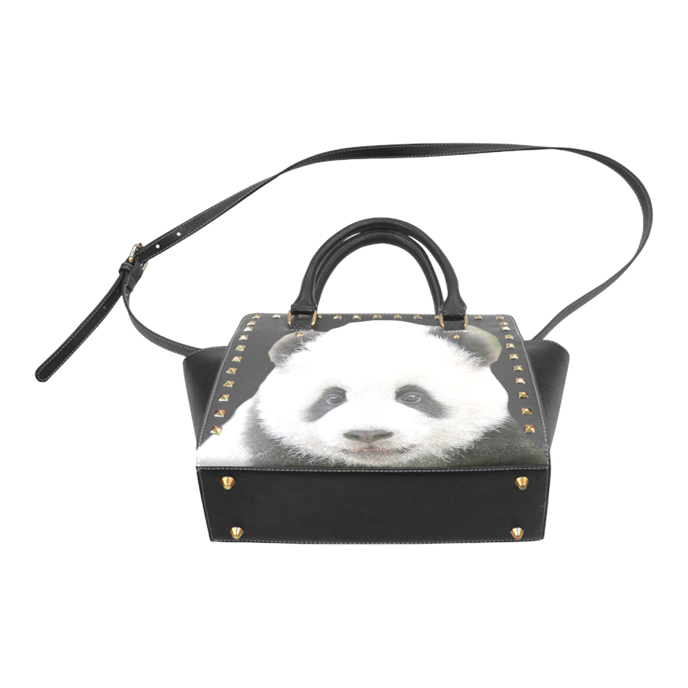 Panda Bear Rivet Shoulder Handbag (Model 1645) | ID: D485052