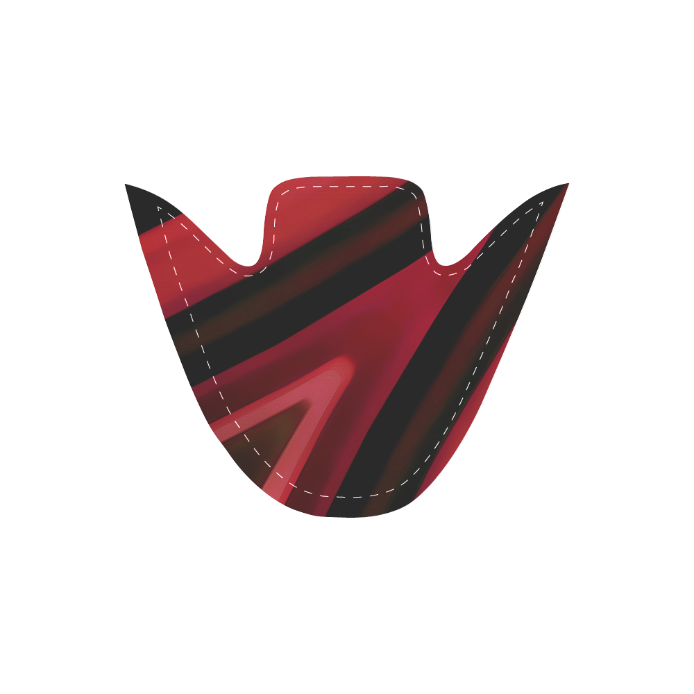 Red and Black Modern Abstract Men's Unusual Slip-on Canvas Shoes (Model ...