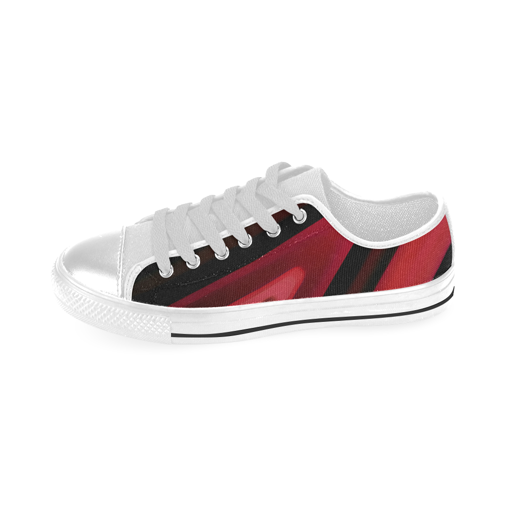 Red and Black Modern Abstract Men's Classic Canvas Shoes (Model 018 ...