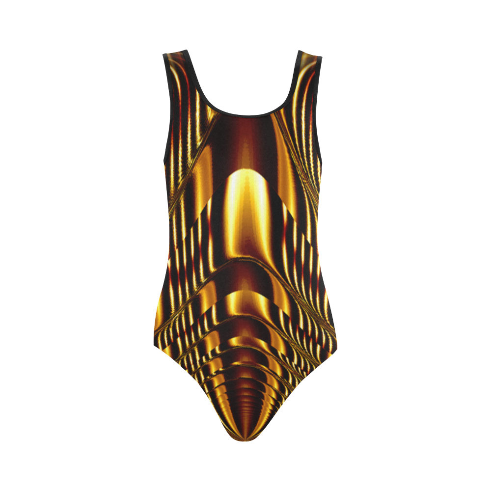 Golden Light Cup Vest One Piece Swimsuit (Model S04) | ID: D513583