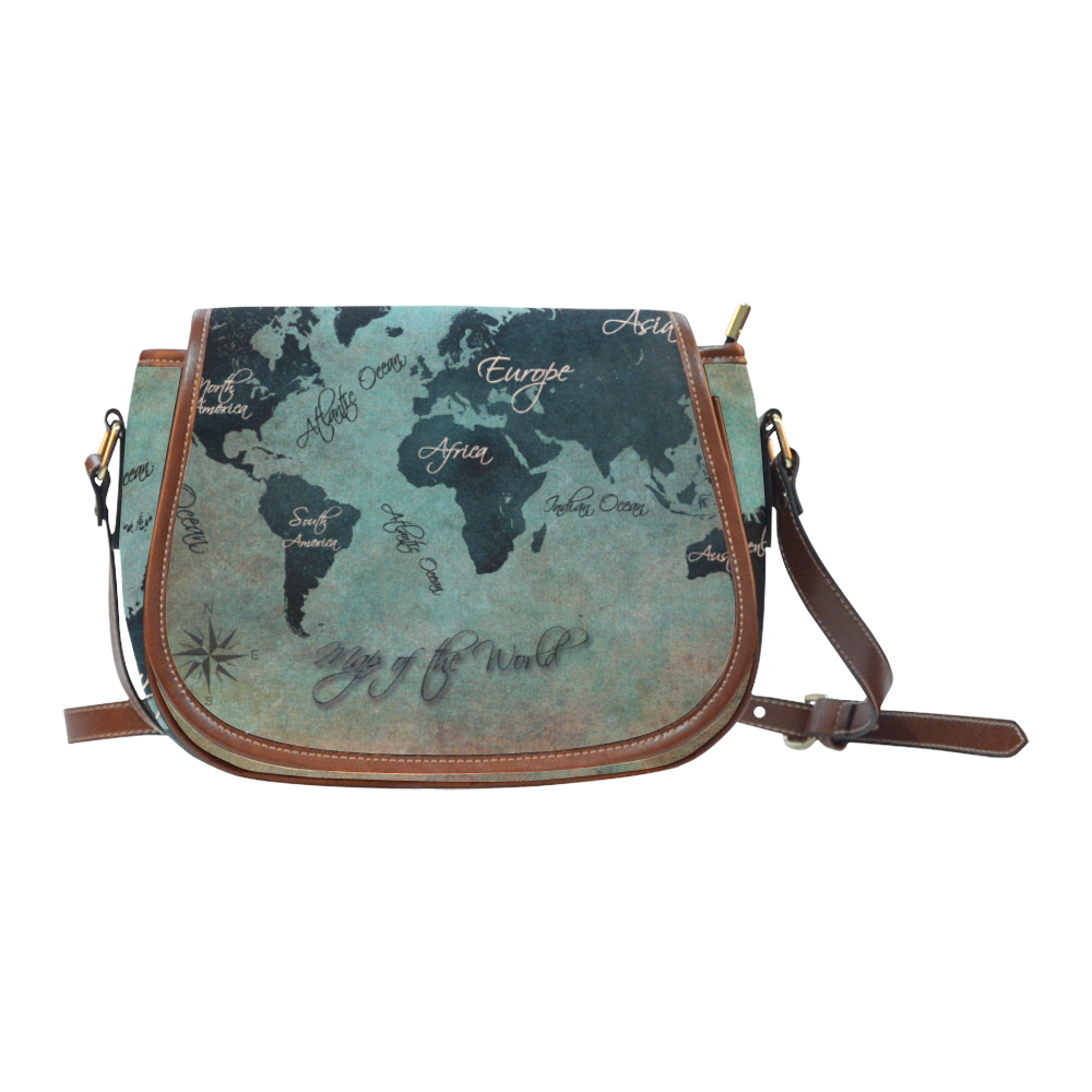 world map Saddle Bag/Large (Model 1649) | ID: D535983