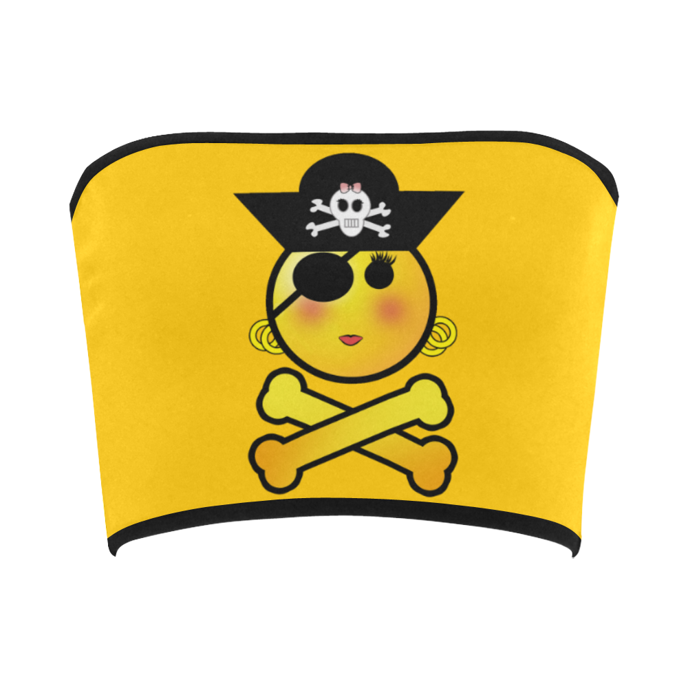 Pirate Emoticon - Smiley Emoji Girl Bandeau Top | ID: D536374
