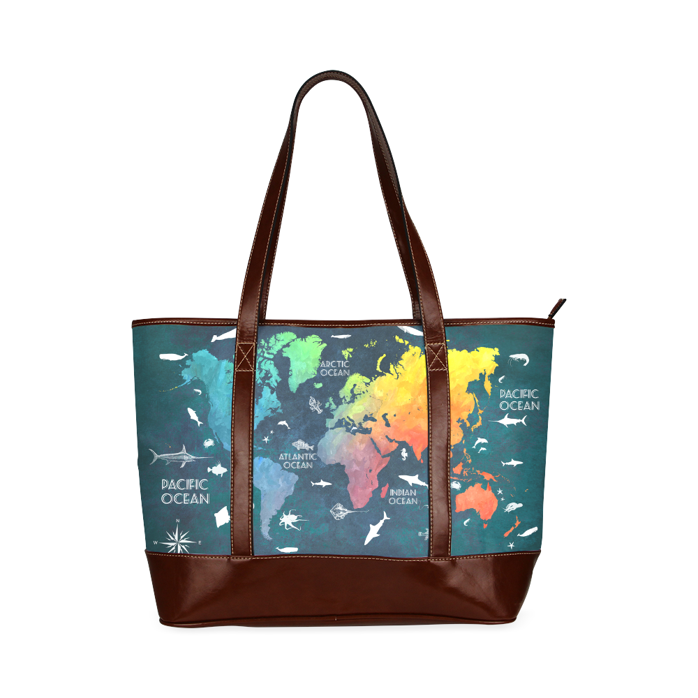 world map Tote Handbag (Model 1642) | ID: D536001