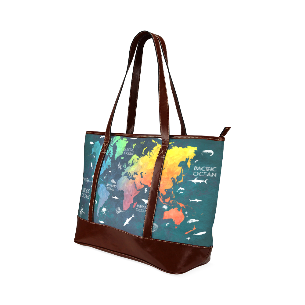 world map Tote Handbag (Model 1642) | ID: D536001