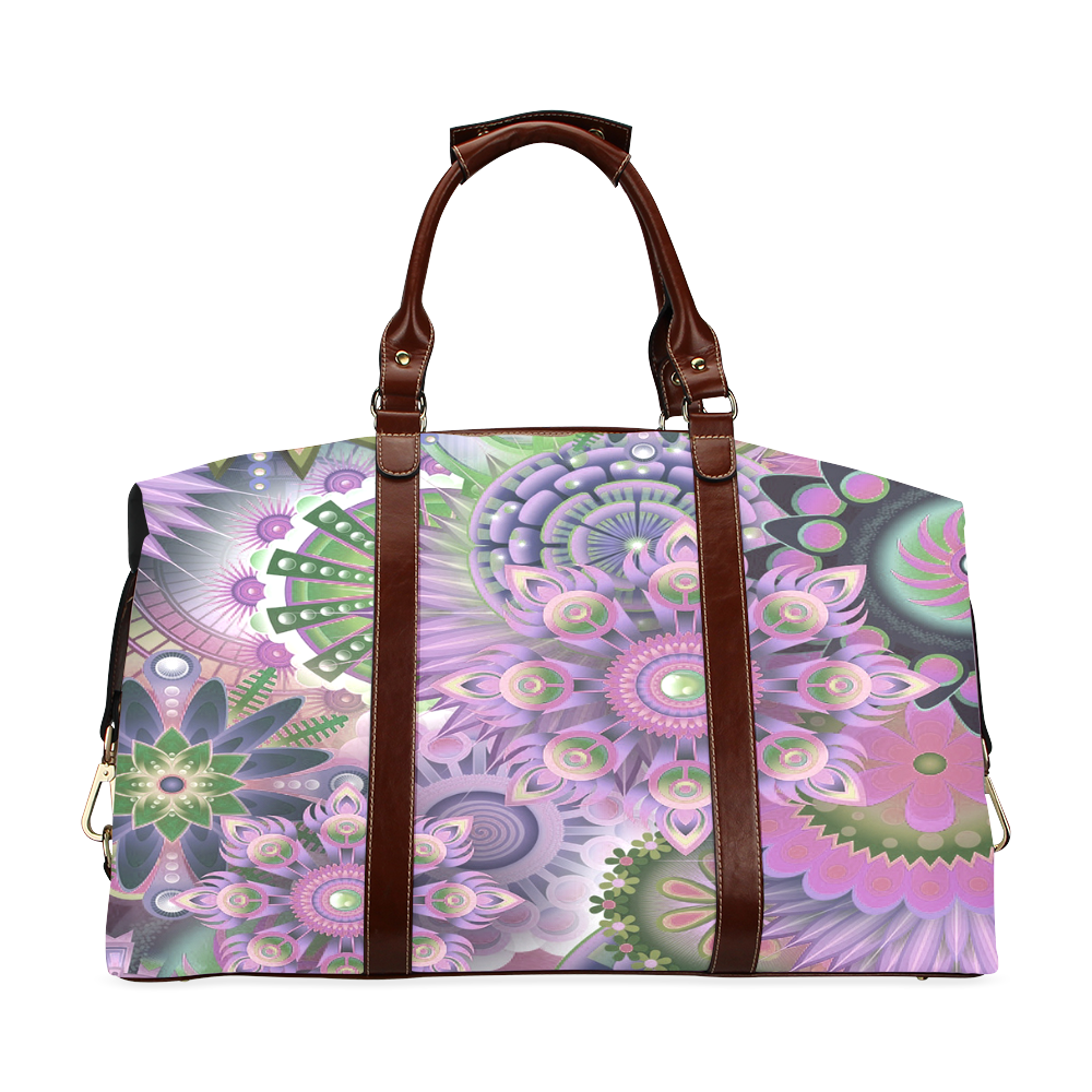 Flowering Fractal Purple Whimsy Classic Travel Bag (Model 1643) | ID: D539632
