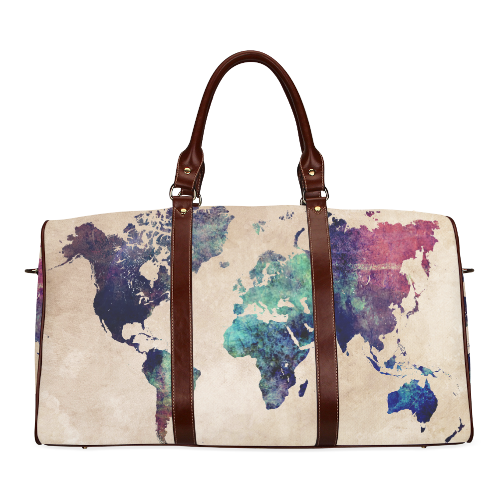 world map Waterproof Travel Bag/Small (Model 1639) | ID: D536291