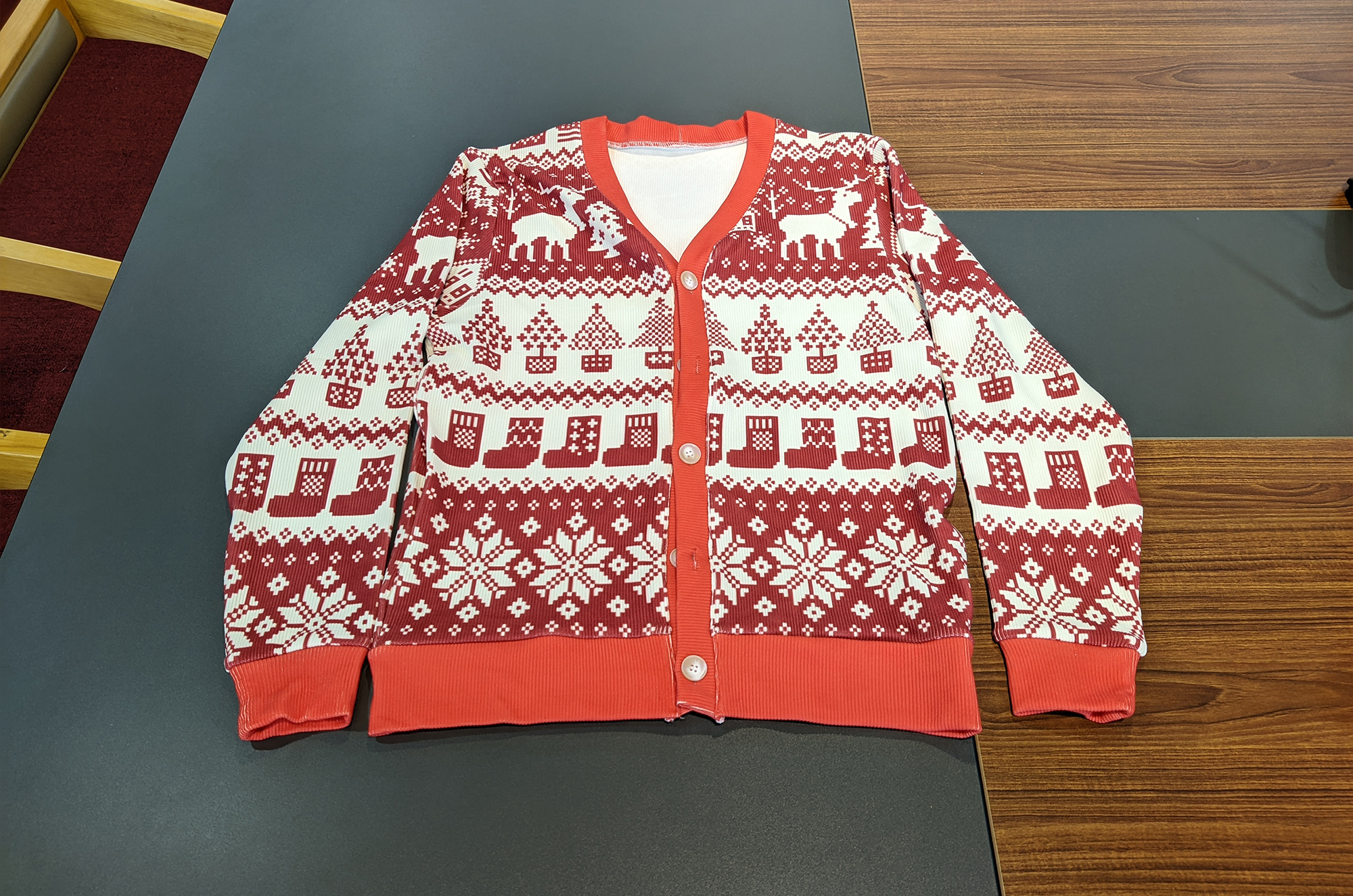 Women's Ribbed Cardigan (Model H73)