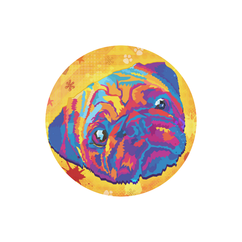 pop art pug Round Mousepad | ID: D581289