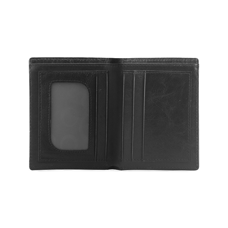 Mandala in Relief Men's Leather Wallet (Model 1612) | ID: D574606