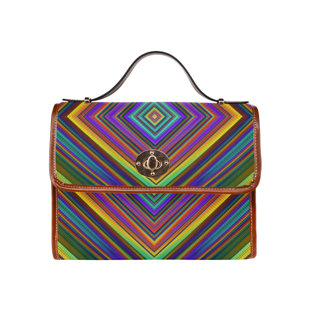 Diamond Pattern Waterproof Canvas Bag/All Over Print (Model 1641) | ID ...