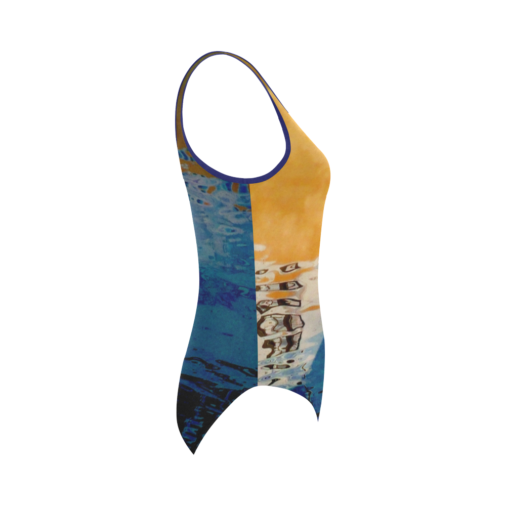 Abstract moon by Martina Webster Vest One Piece Swimsuit (Model S04 ...
