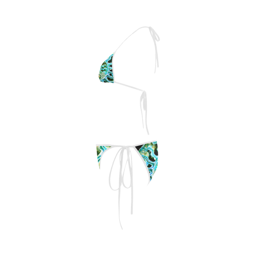 Blue Green Fossil Geode Custom Bikini Swimsuit | ID: D602730