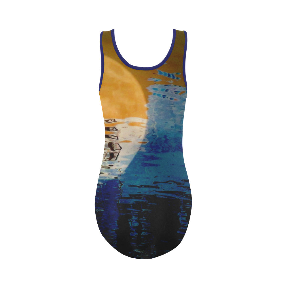 Abstract moon by Martina Webster Vest One Piece Swimsuit (Model S04 ...