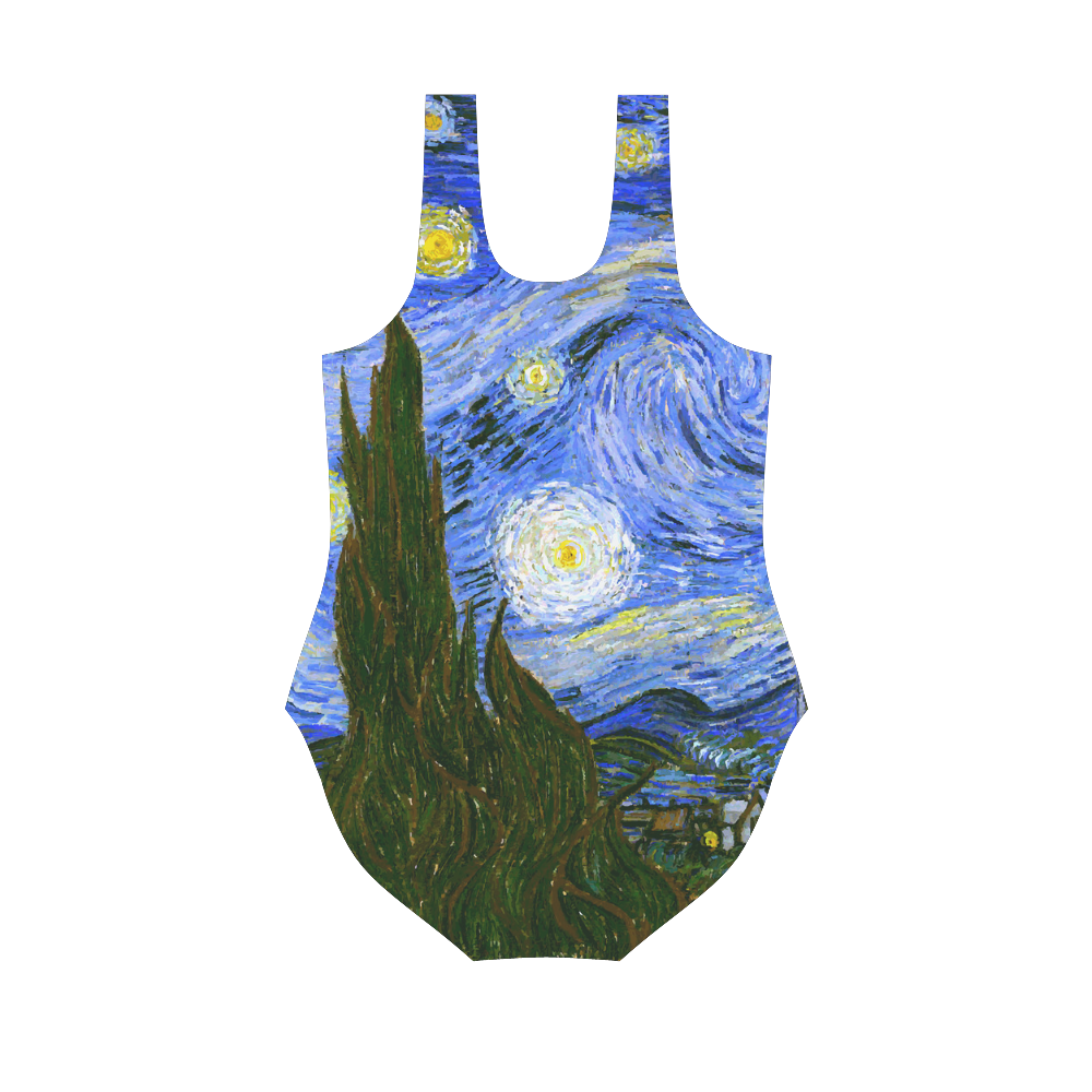 Van Gogh Starry Night Tree Vest One Piece Swimsuit (Model S04) | ID ...