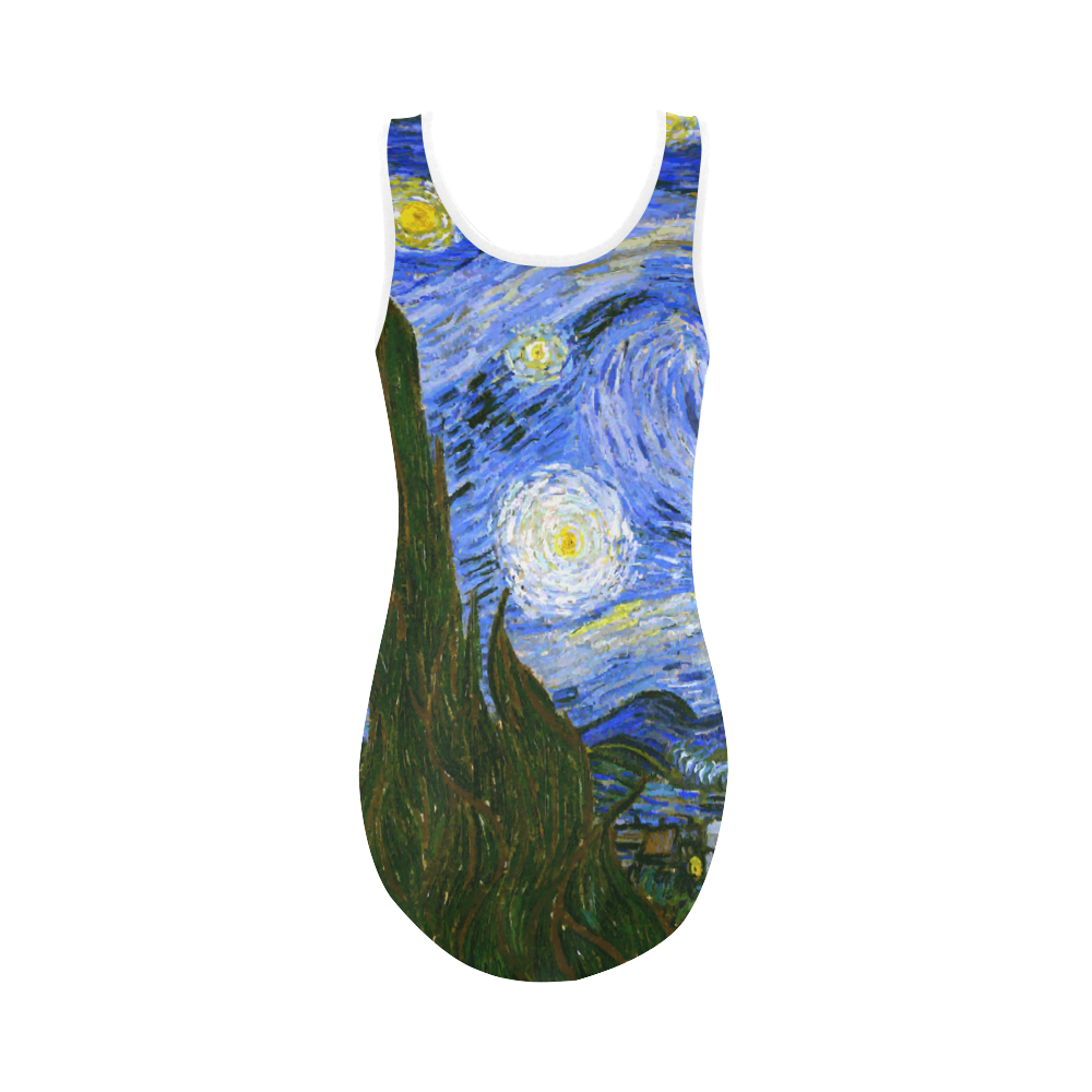 Van Gogh Starry Night Tree Vest One Piece Swimsuit (Model S04) | ID ...