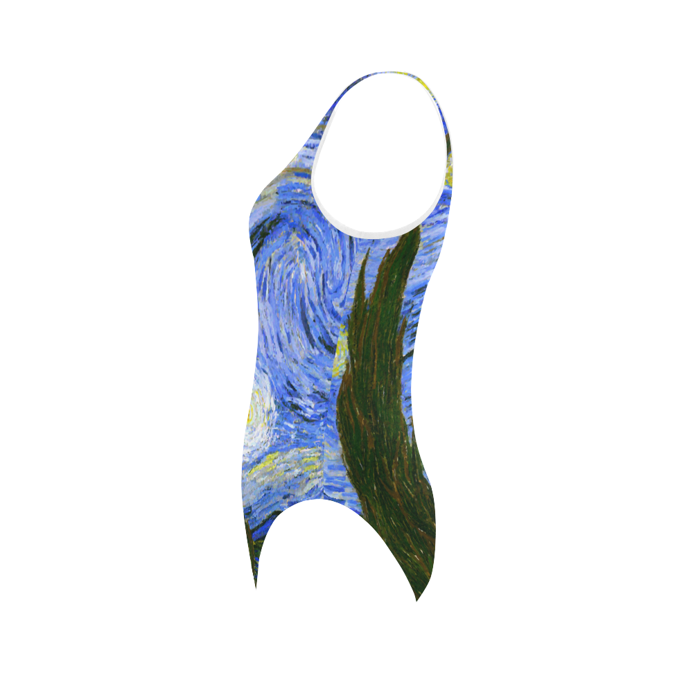 Van Gogh Starry Night Tree Vest One Piece Swimsuit (Model S04) | ID ...