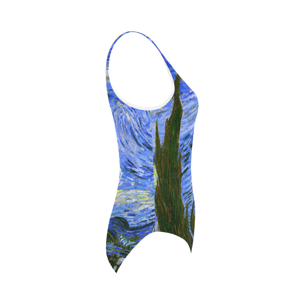 Van Gogh Starry Night Tree Vest One Piece Swimsuit (Model S04) | ID ...