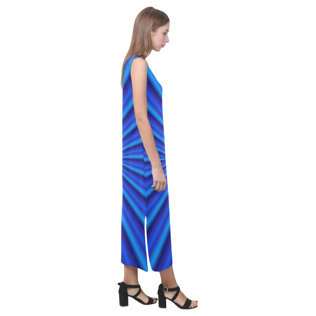 Blue Illusion by Martina Webster Phaedra Sleeveless Open Fork Long ...