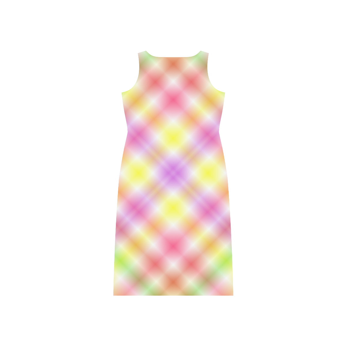 Multicolored Pastel Rainbow Tartan Plaid Phaedra Sleeveless Open Fork ...