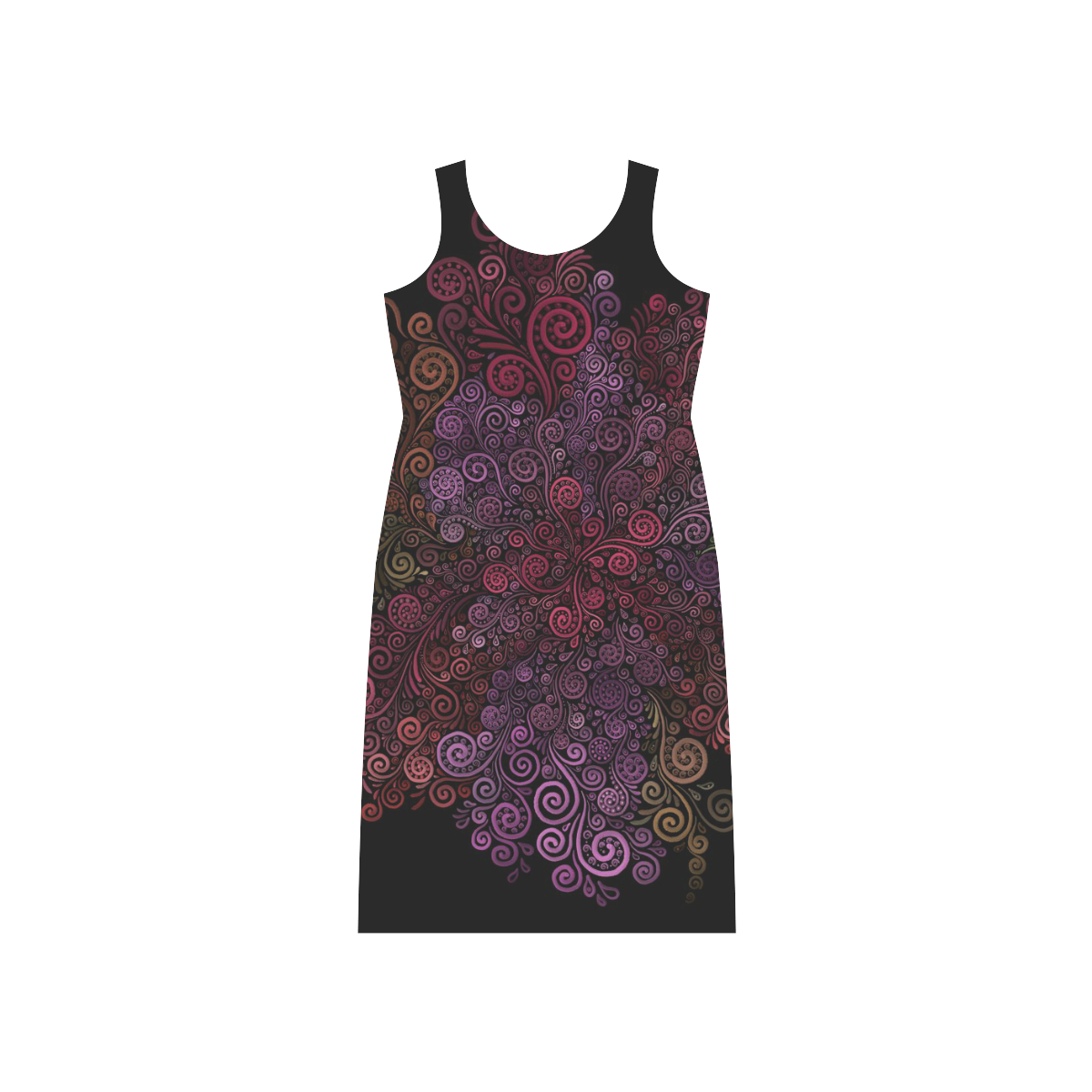Psychedelic 3D Rose Phaedra Sleeveless Open Fork Long Dress (Model D08 ...