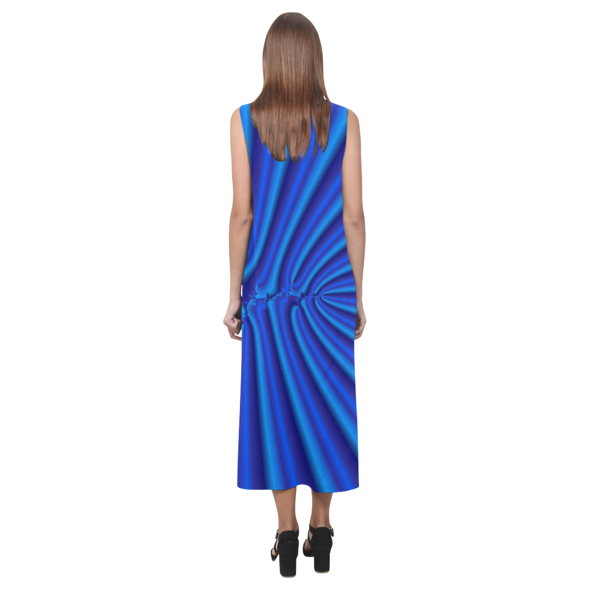 Blue Illusion by Martina Webster Phaedra Sleeveless Open Fork Long ...