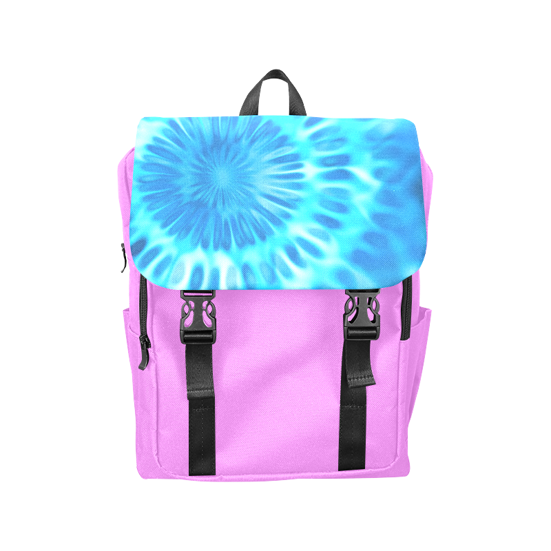MAGIC FRACTAL FLOWER blue cyan Casual Shoulders Backpack (Model 1623 ...
