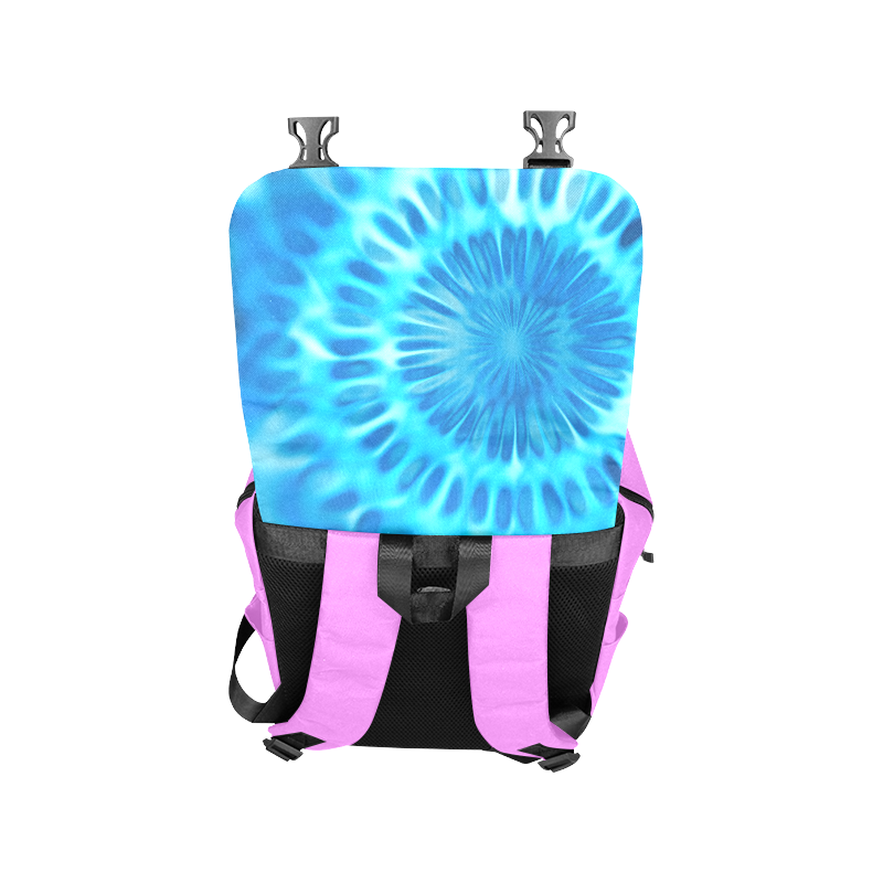 MAGIC FRACTAL FLOWER blue cyan Casual Shoulders Backpack (Model 1623 ...