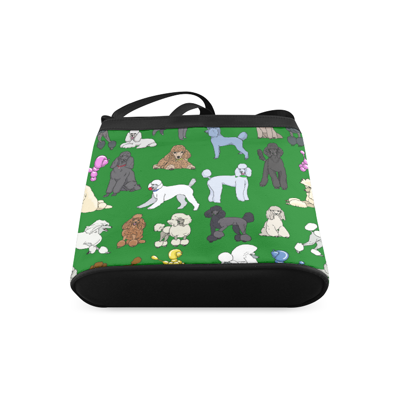 poodles hunter green Crossbody Bags (Model 1613) | ID: D633853