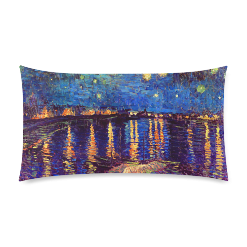 Van Gogh Starry Night Over Rhone Custom Rectangle Pillow Case 20"x36" (one side) | ID: D634372