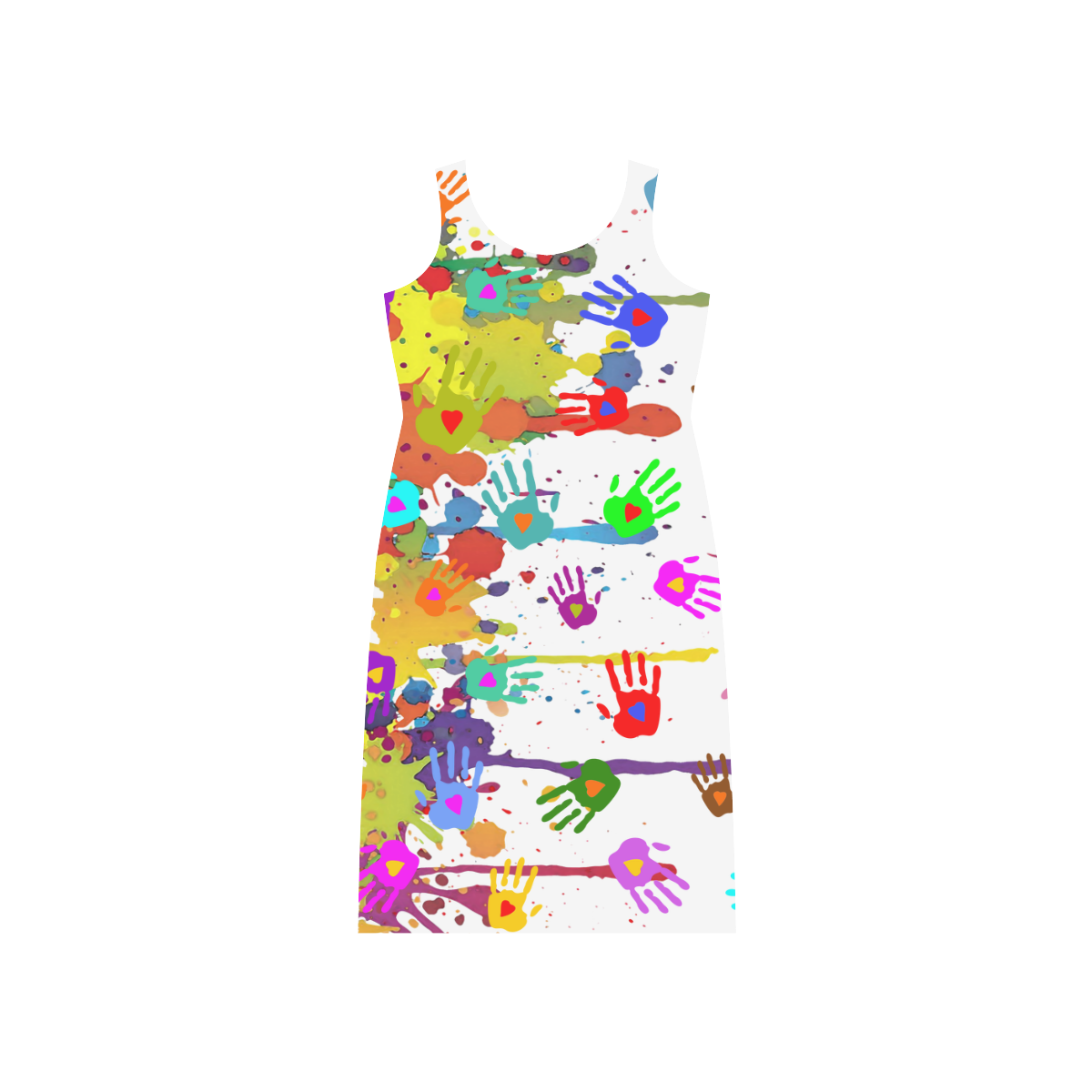 Crazy multicolored running SPLASHES + Hands Phaedra Sleeveless Open ...