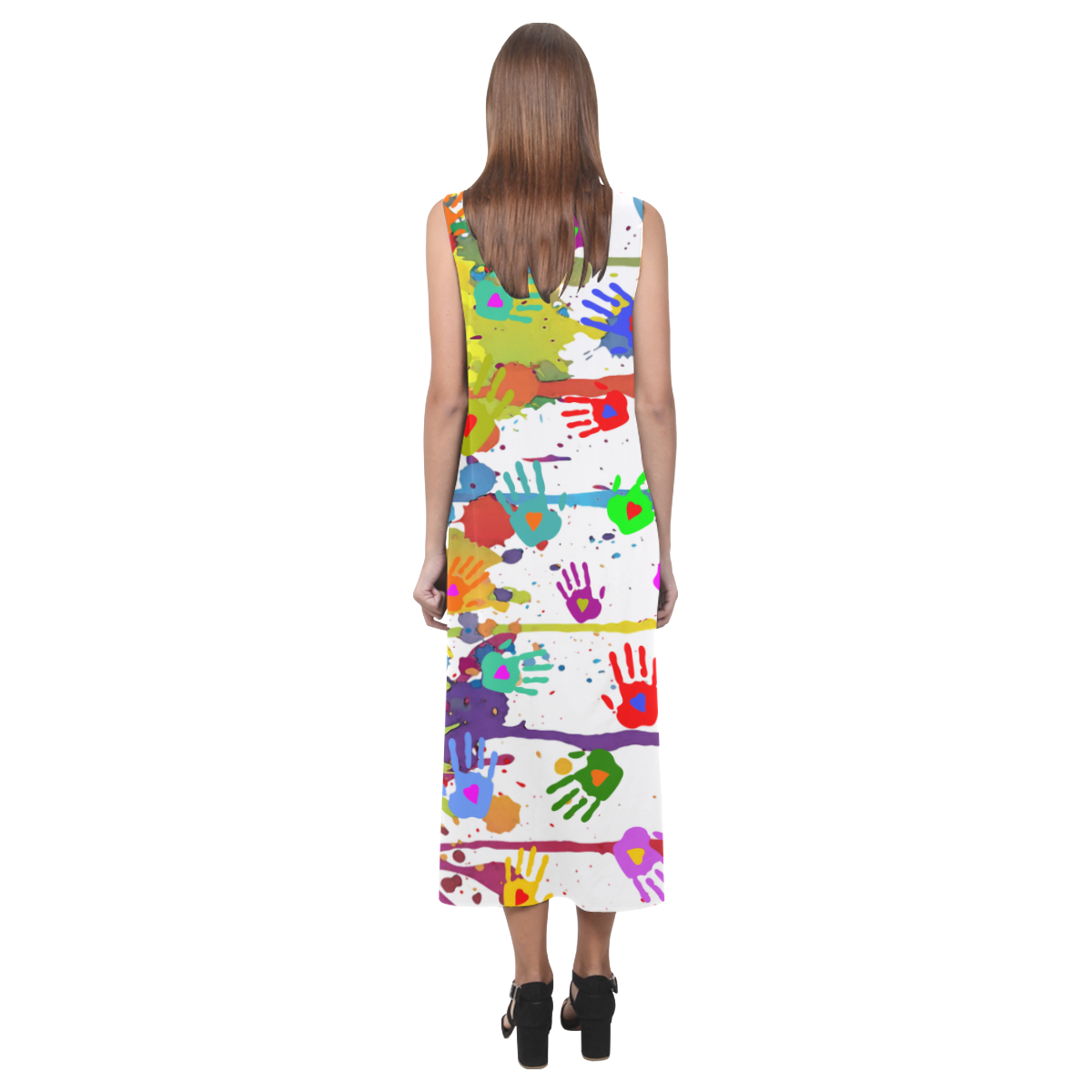 Crazy multicolored running SPLASHES + Hands Phaedra Sleeveless Open ...