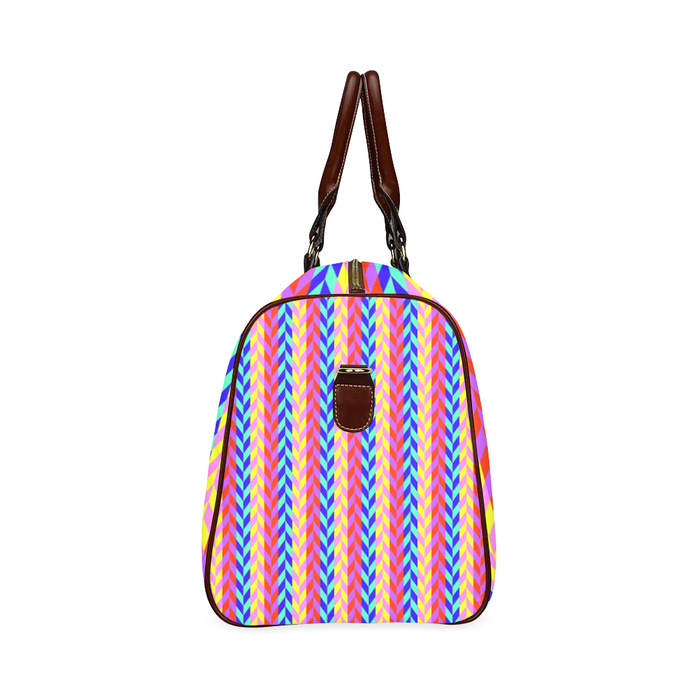 Colorful Chevron Retro Pattern Waterproof Travel Bag/Small (Model 1639 ...