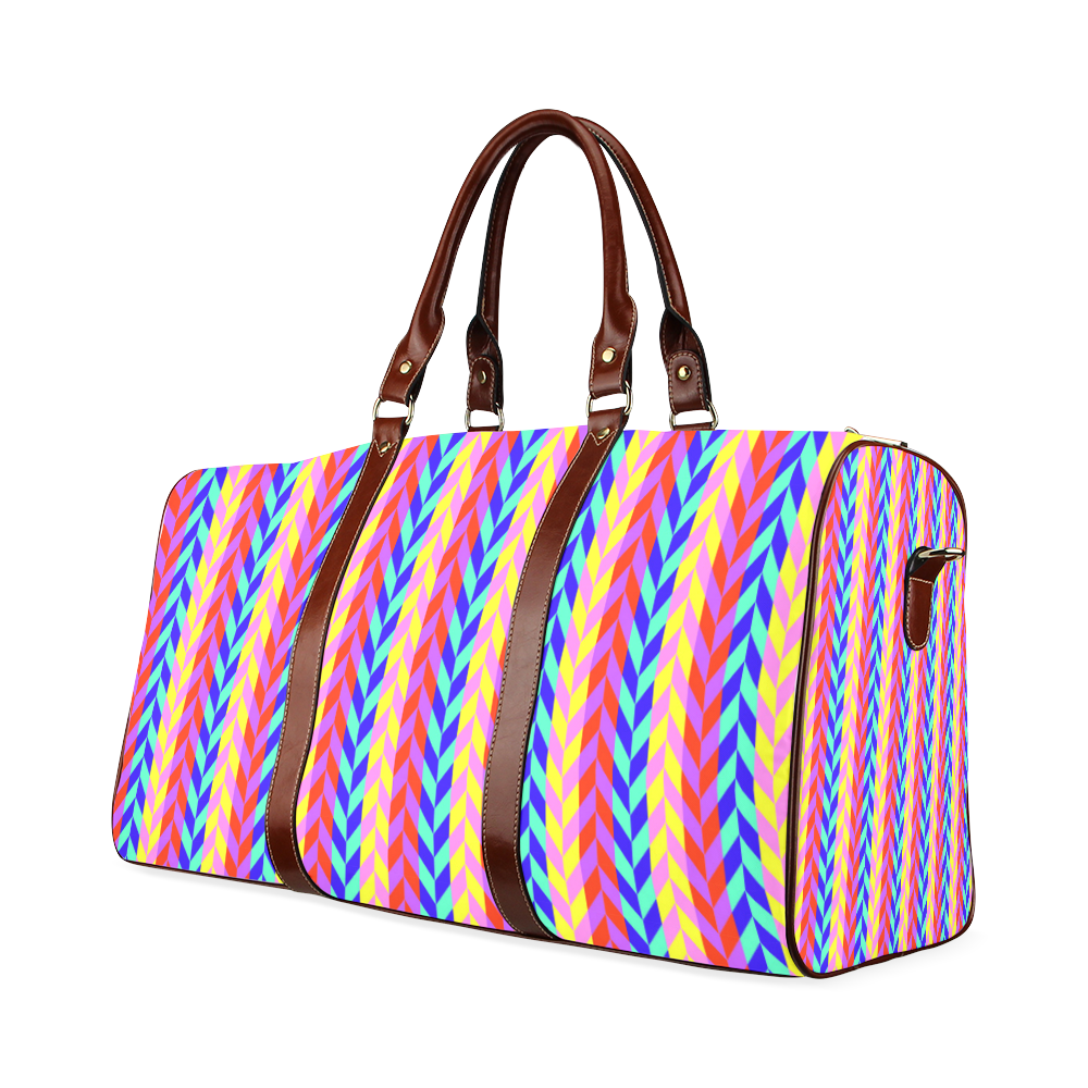 Colorful Chevron Retro Pattern Waterproof Travel Bag/Small (Model 1639 ...