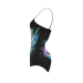 Handpainted Hummingbird Watercolor on Black Strap Swimsuit ( Model S05 ...