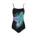 Handpainted Hummingbird Watercolor on Black Strap Swimsuit ( Model S05 ...