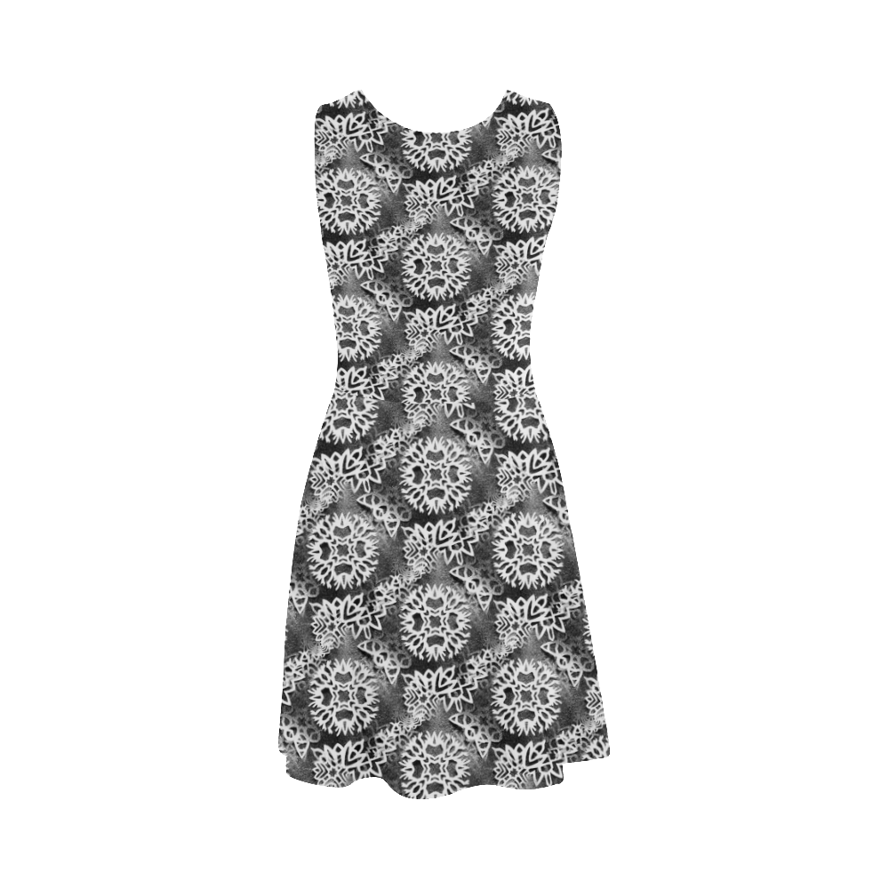 Snowflakes Pattern/ Dark Edgy Atalanta Sundress (Model D04) | ID: D650402