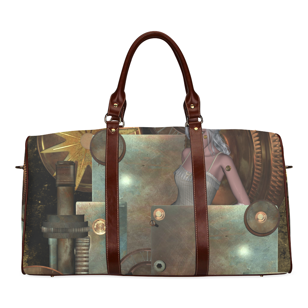 Steampunk, rusty metal and clocks and gears Waterproof Travel Bag/Small ...