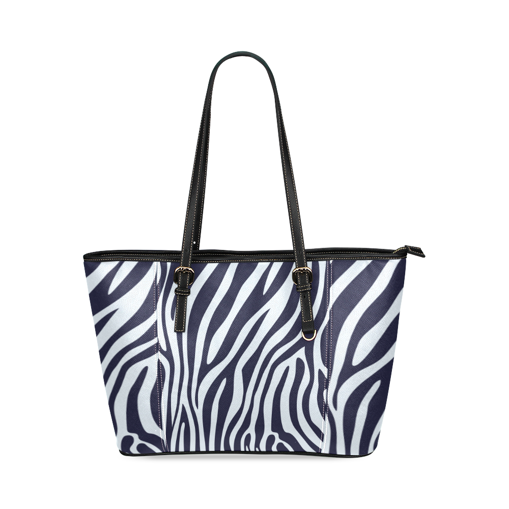 texture zebra Leather Tote Bag/Small (Model 1640) | ID: D664174