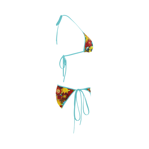 Beautiful Colorful Dahlia Flower Art Custom Bikini Swimsuit | ID: D669984