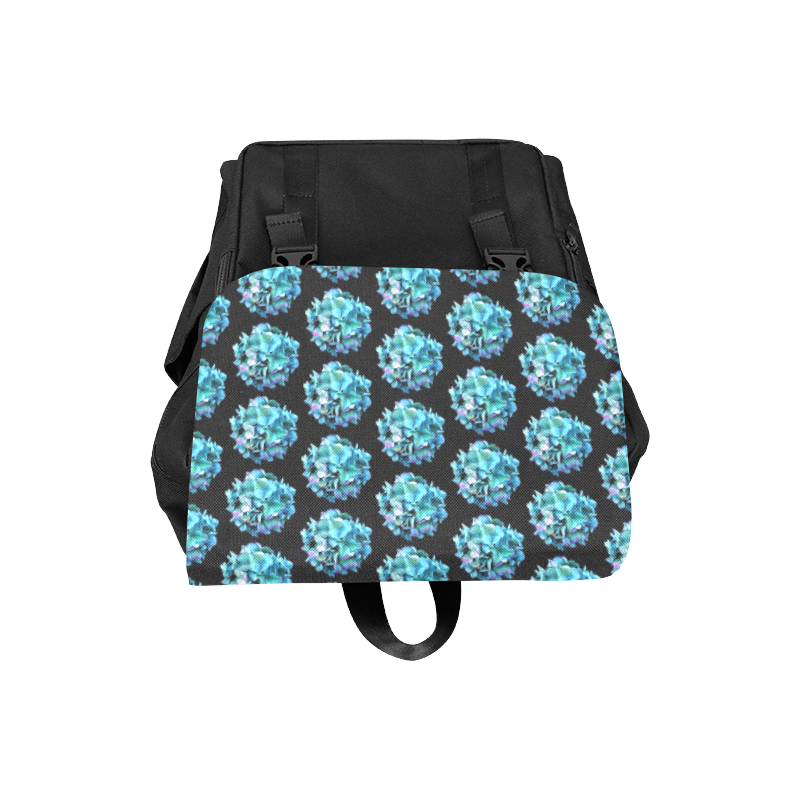 Green Blue Hydrangea Pattern Casual Shoulders Backpack (Model 1623 ...