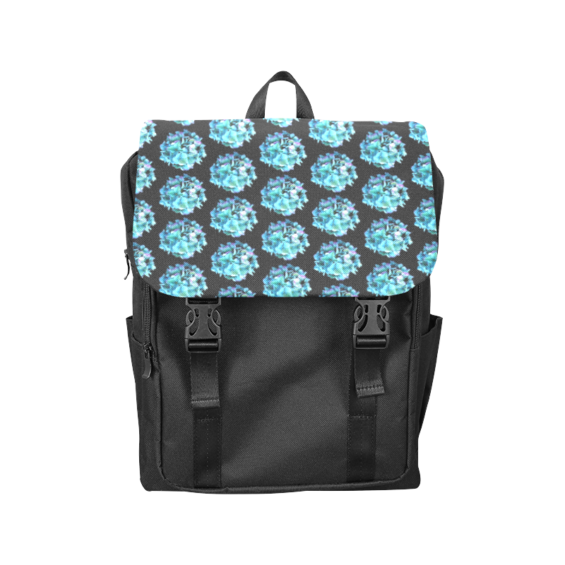 Green Blue Hydrangea Pattern Casual Shoulders Backpack (Model 1623 ...