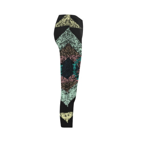 Outworn Tribal Aztec Pattern Capri Legging (Model L02) | ID: D689275