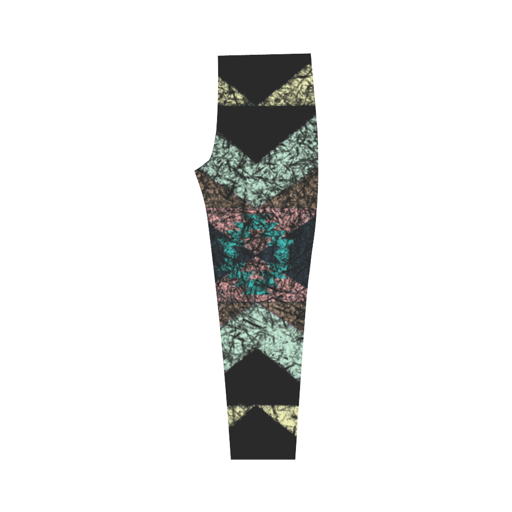 Outworn Tribal Aztec Pattern Capri Legging (Model L02) | ID: D689275