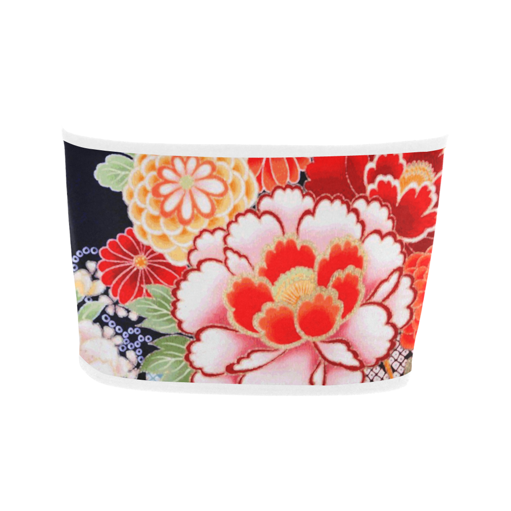 Beautiful Peony Japanese Kimono Pattern Bandeau Top | ID: D693671