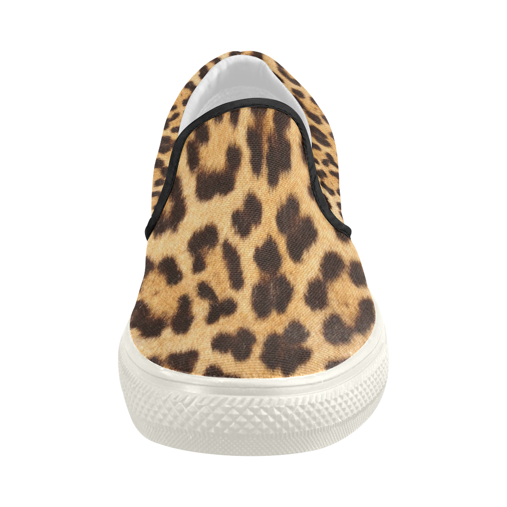 Leopard Skin Women's Slip-on Canvas Shoes (Model 019) | ID: D698722